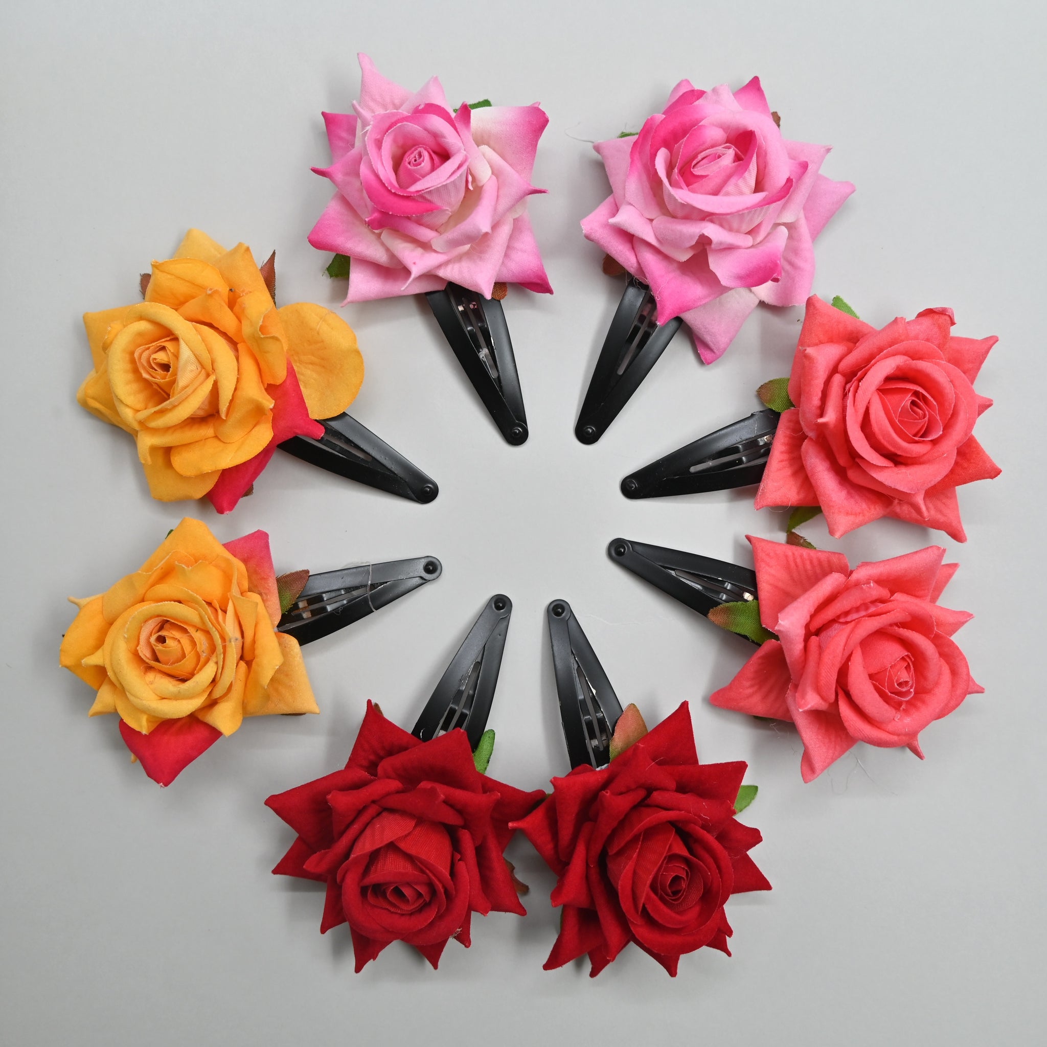 Real Look Rose Flower Tic Tac Clips For Kids & Women - Best Return Gif