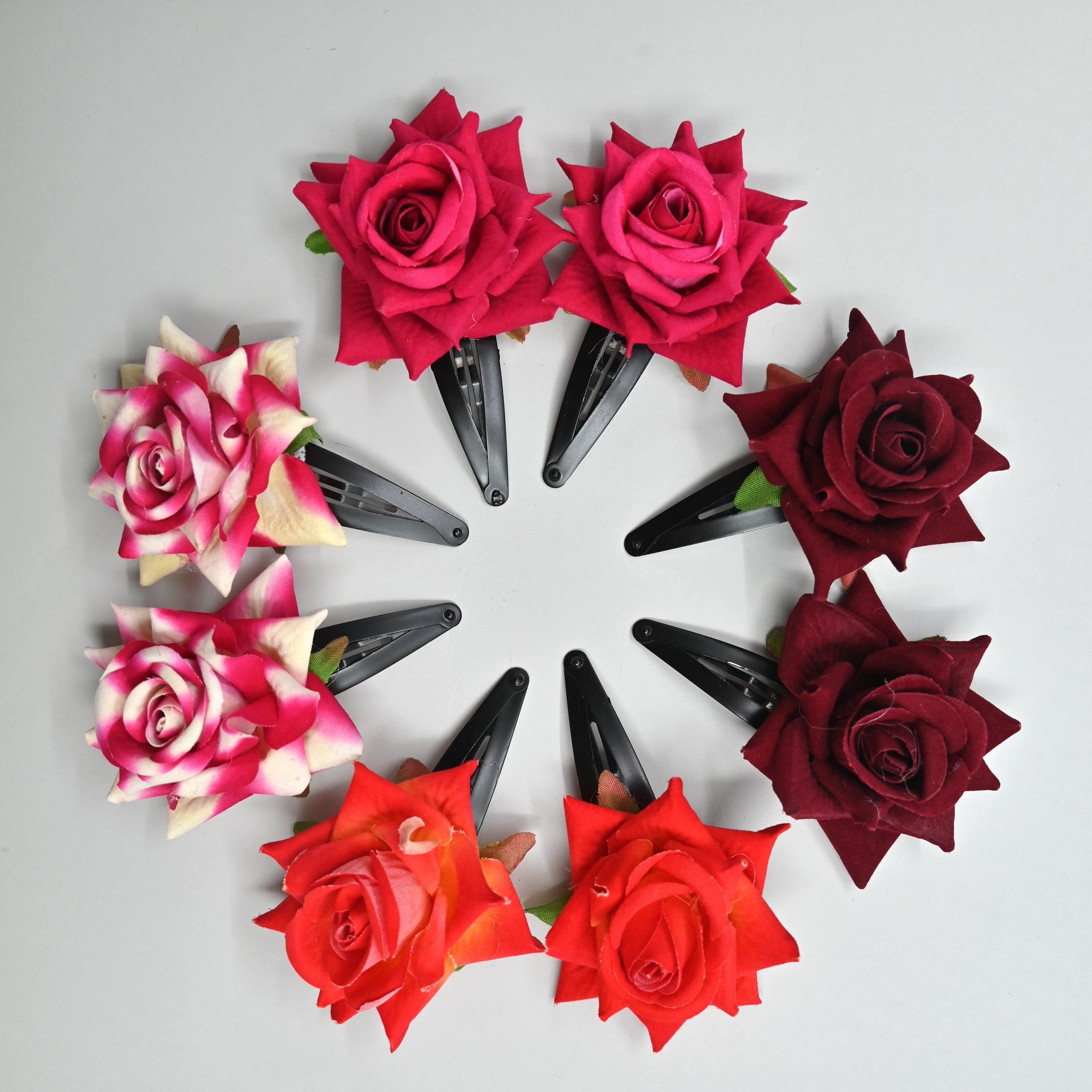 Real Look Rose Flower Tic Tac Clips For Kids & Women - Best Return Gif