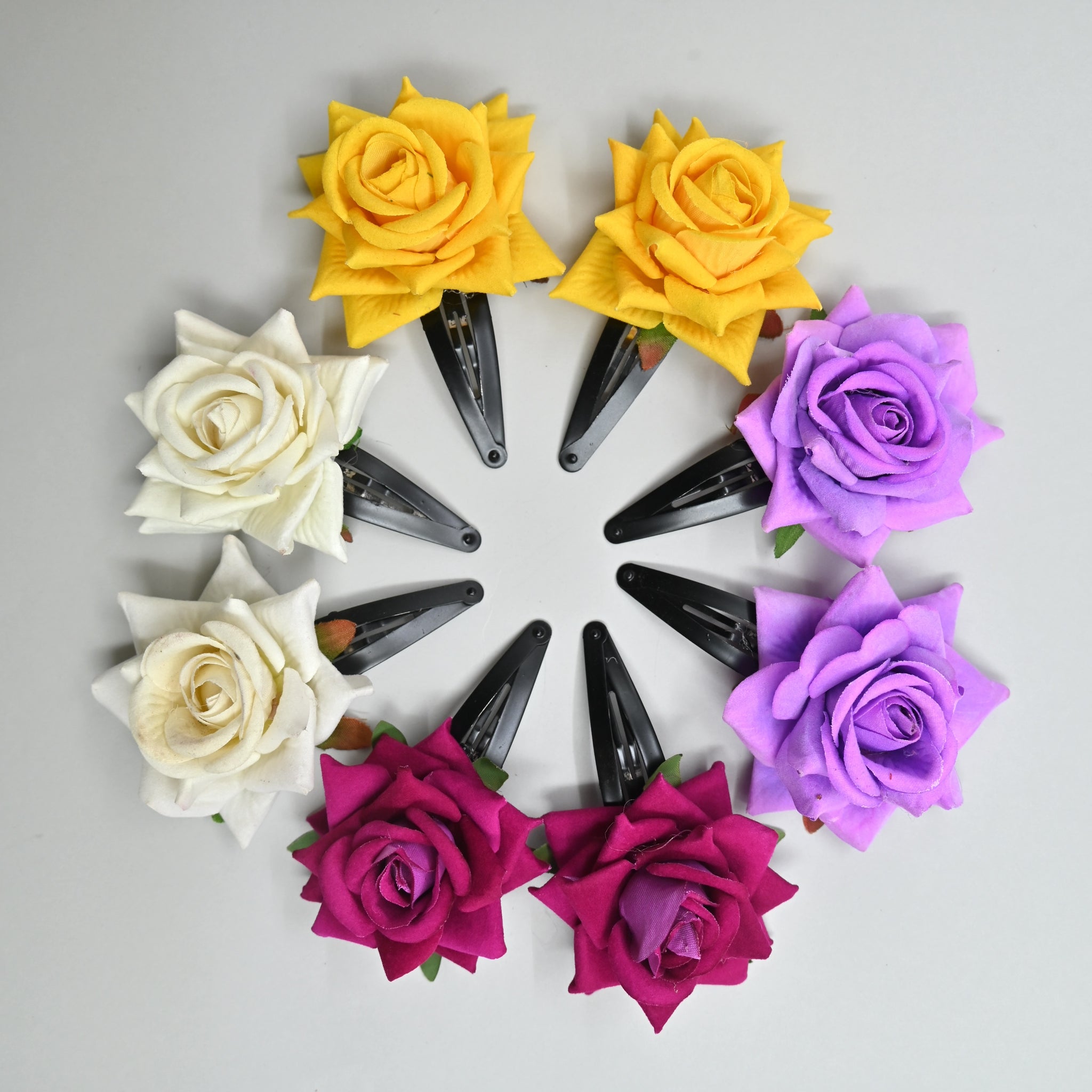 Real Look Rose Flower Tic Tac Clips For Kids & Women - Best Return Gif