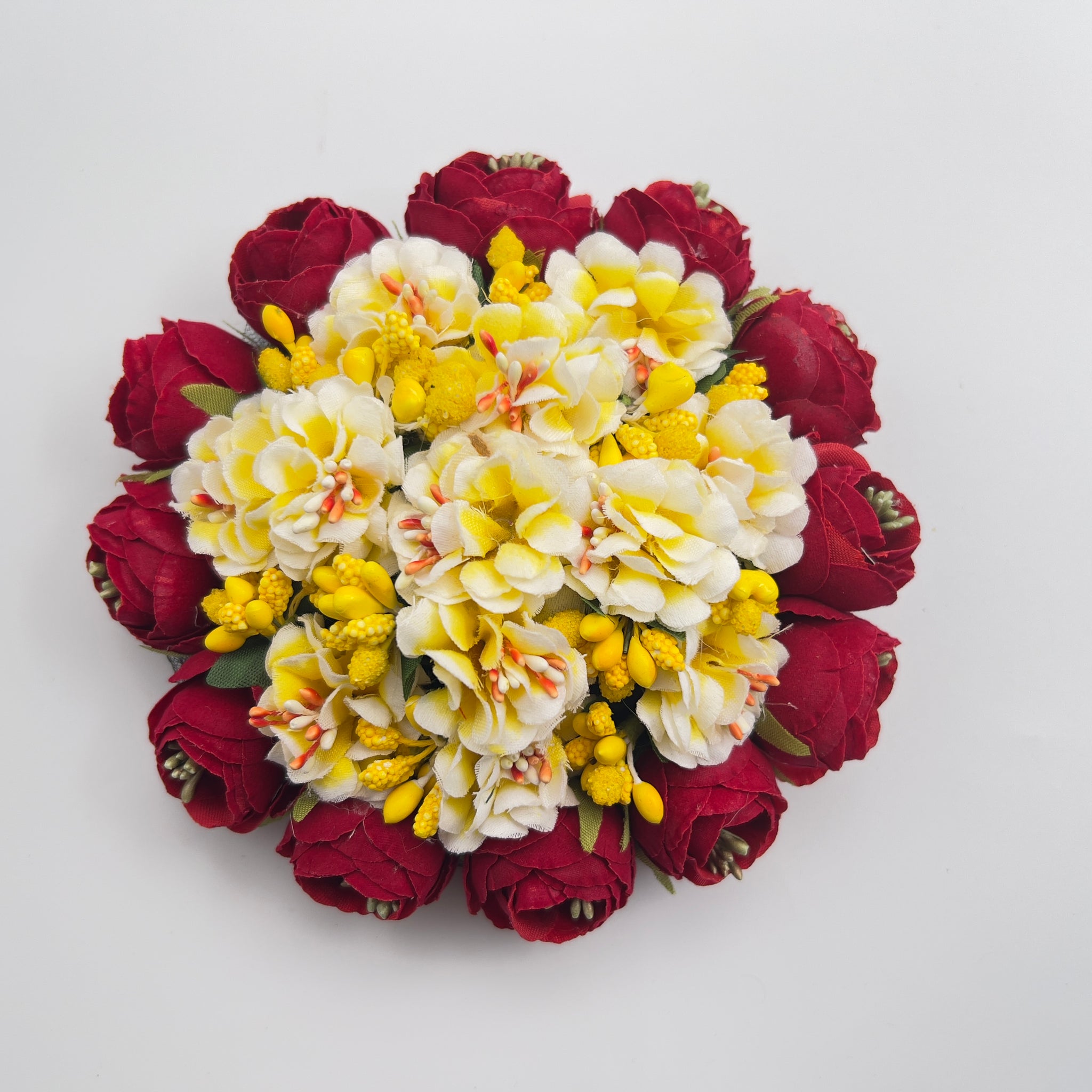 Real Look Alike Rose & Yellow Flowers With Baby's Breath Bridal Hair B