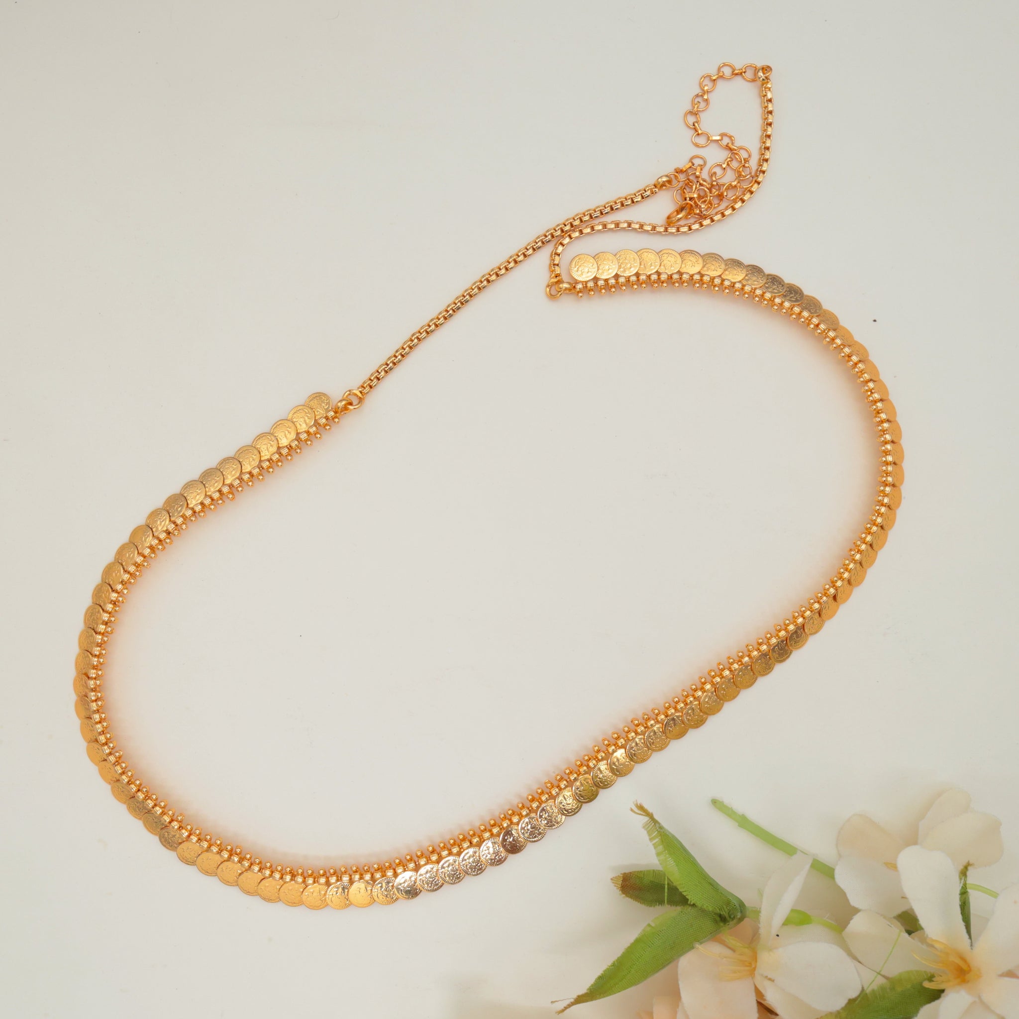 Gold Look Two In One Small Lakshmi Haaram / Hip Chain