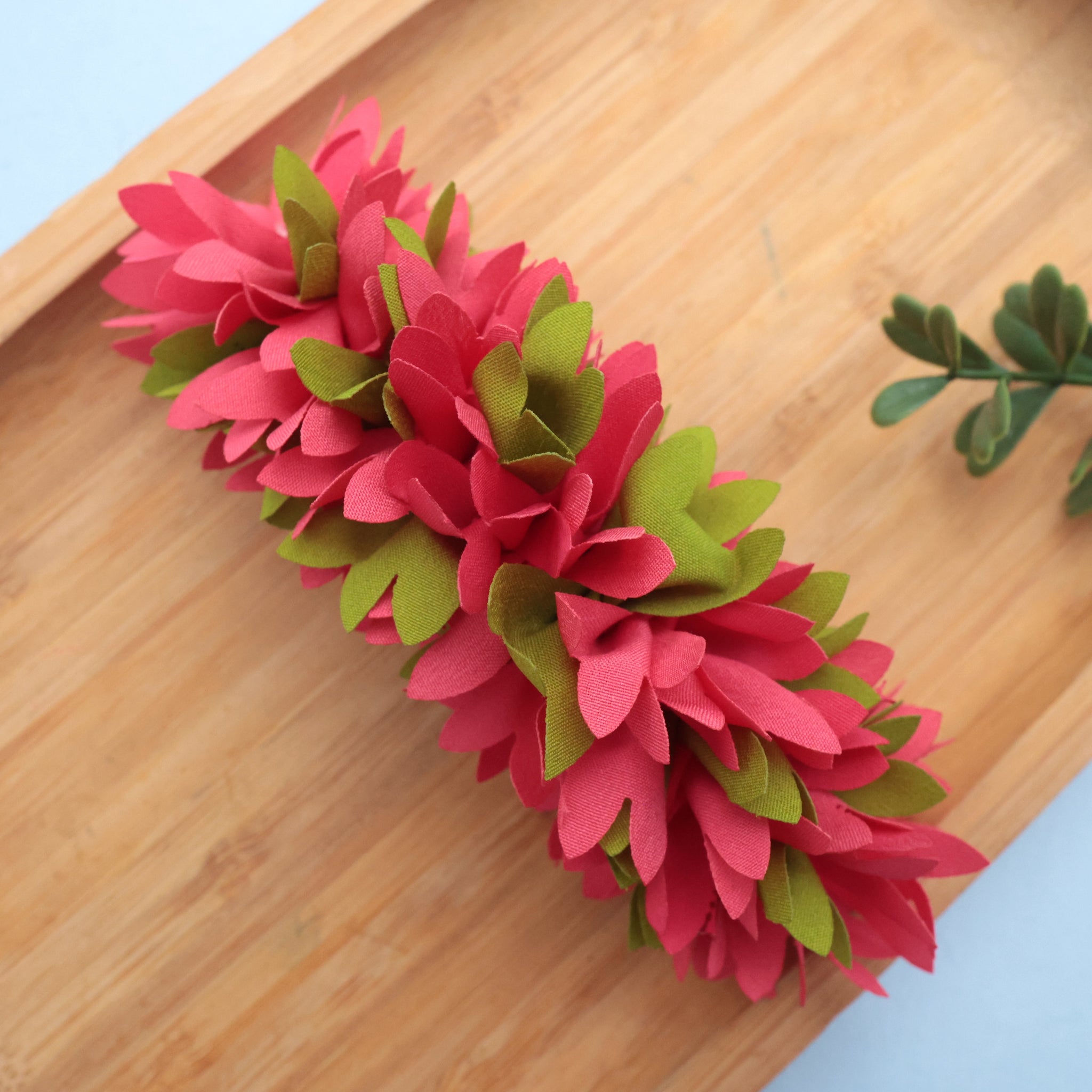 Handmade Pichi Poo Big Size French Barrette Hair Clip For Women - Pink