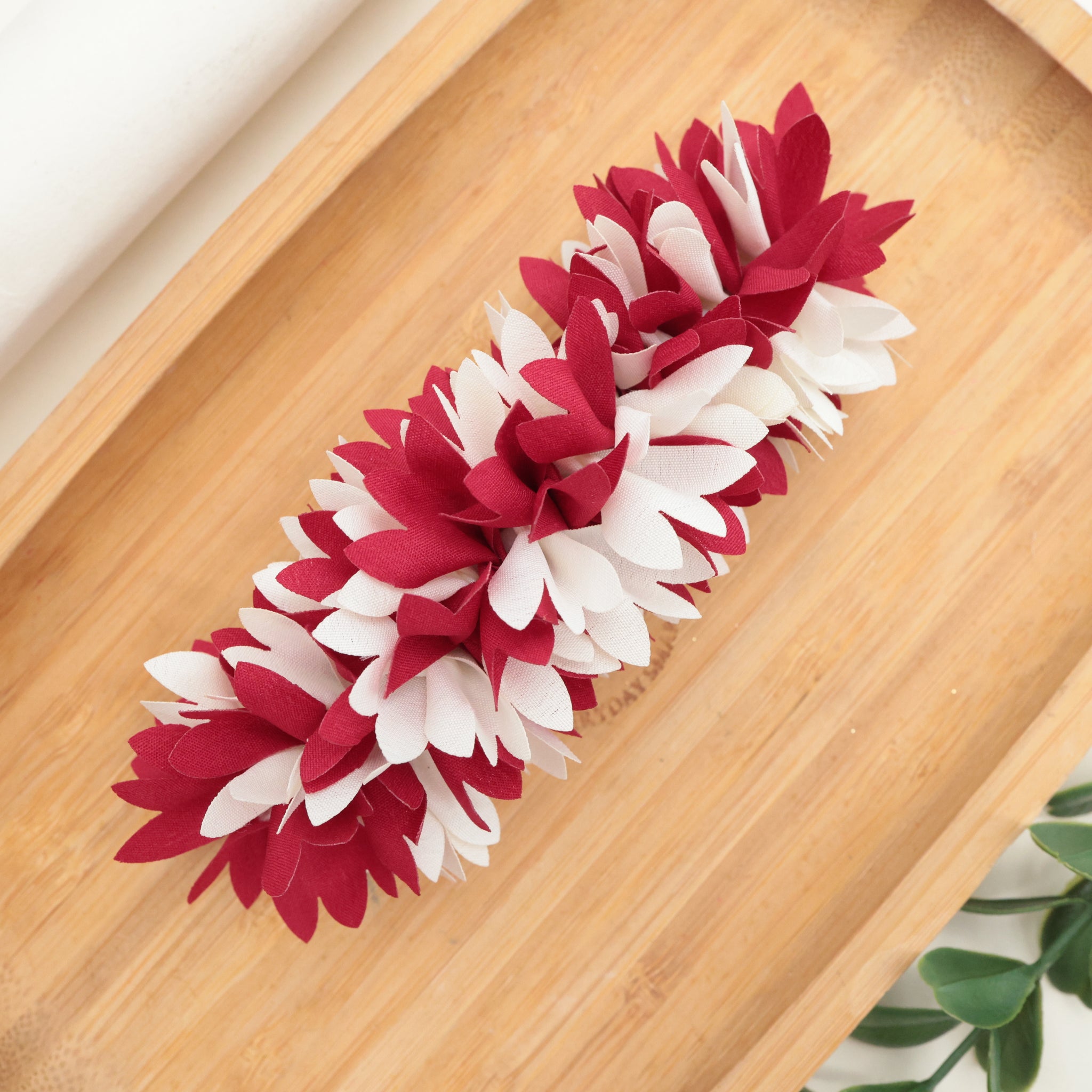 HANDMADE PICHI POO BIG SIZE FRENCH BARRETTE HAIR CLIP FOR WOMEN - RED