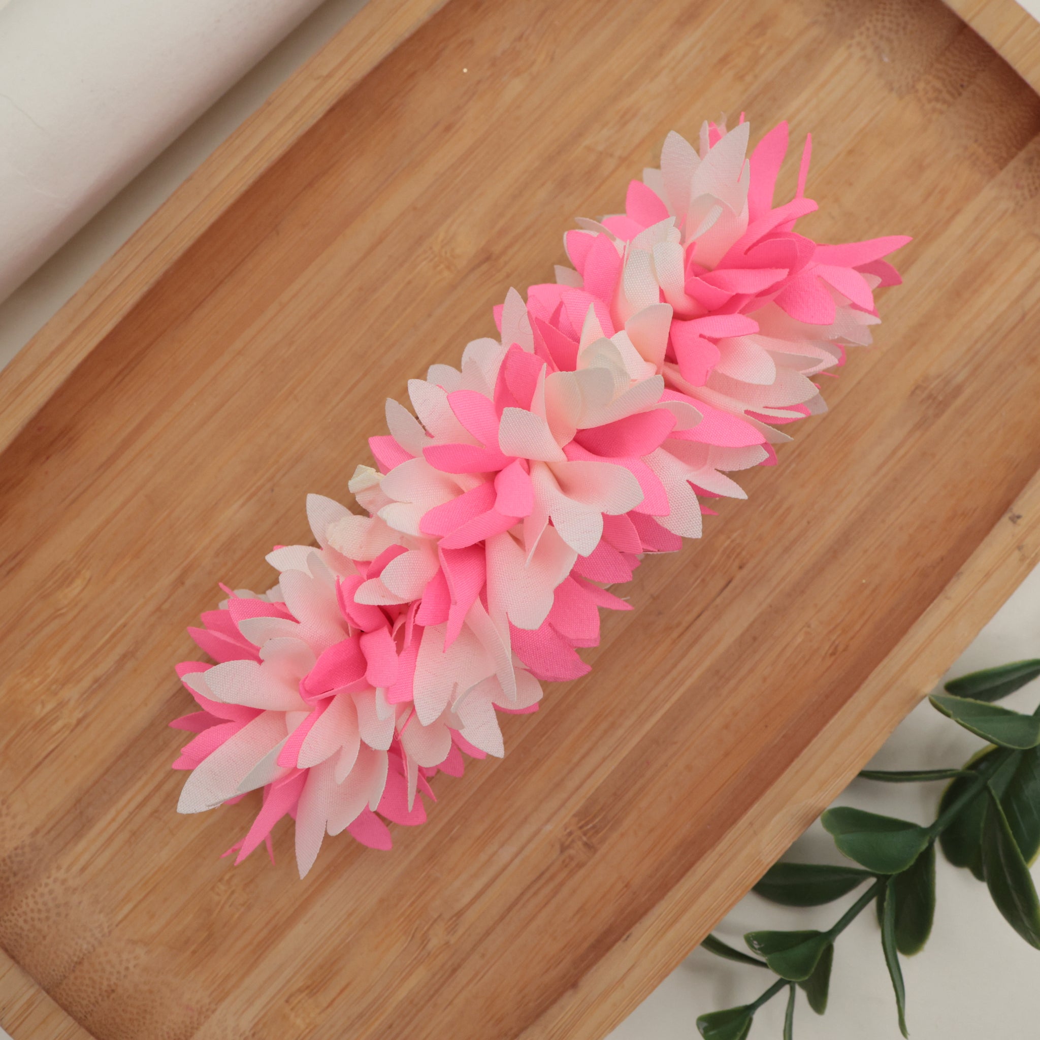 HANDMADE PICHI POO BIG SIZE FRENCH BARRETTE HAIR CLIP FOR WOMEN - ROSE