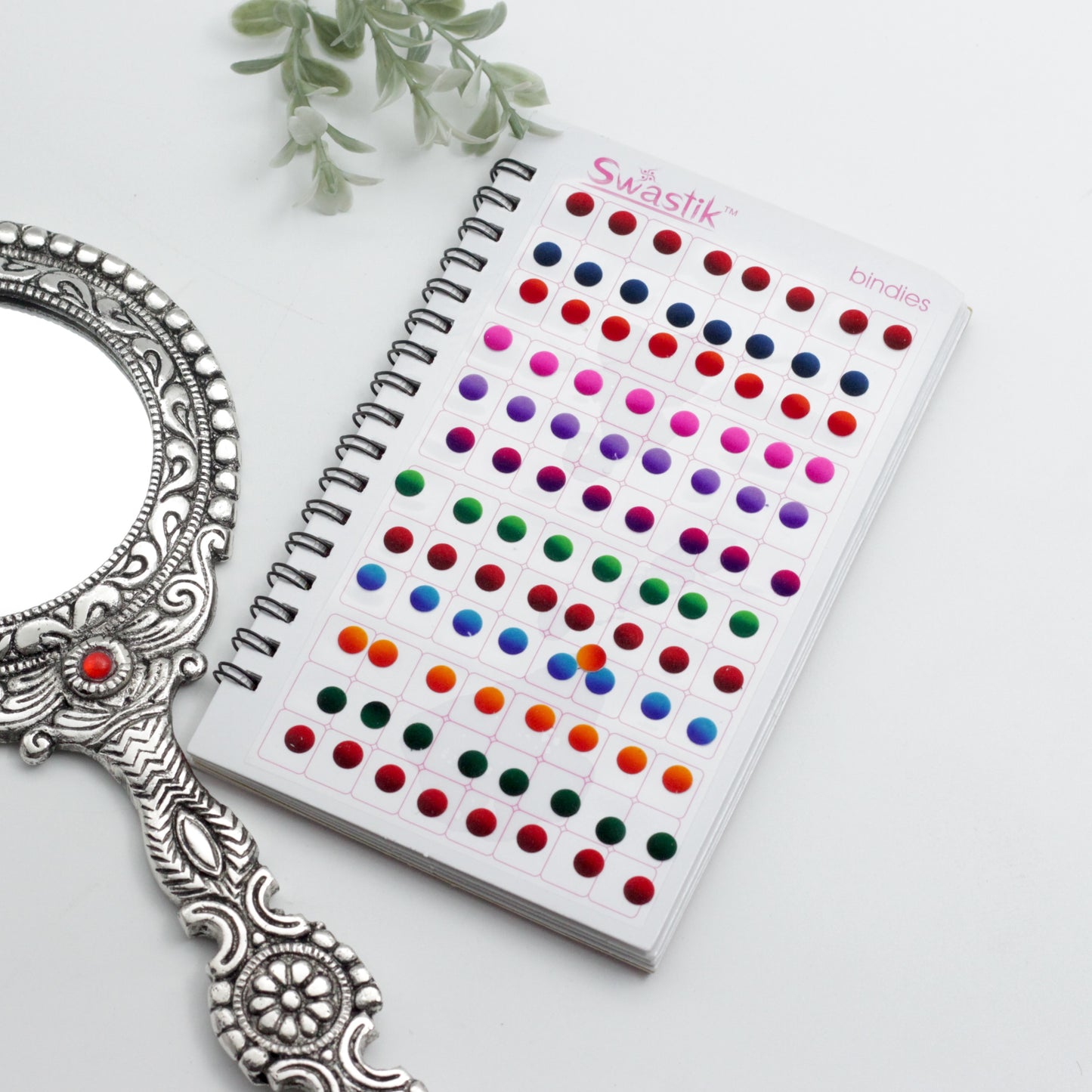 Round Multicolour Double Shade Velvet Bridal Bindis Sticker Kumkum Spi ...