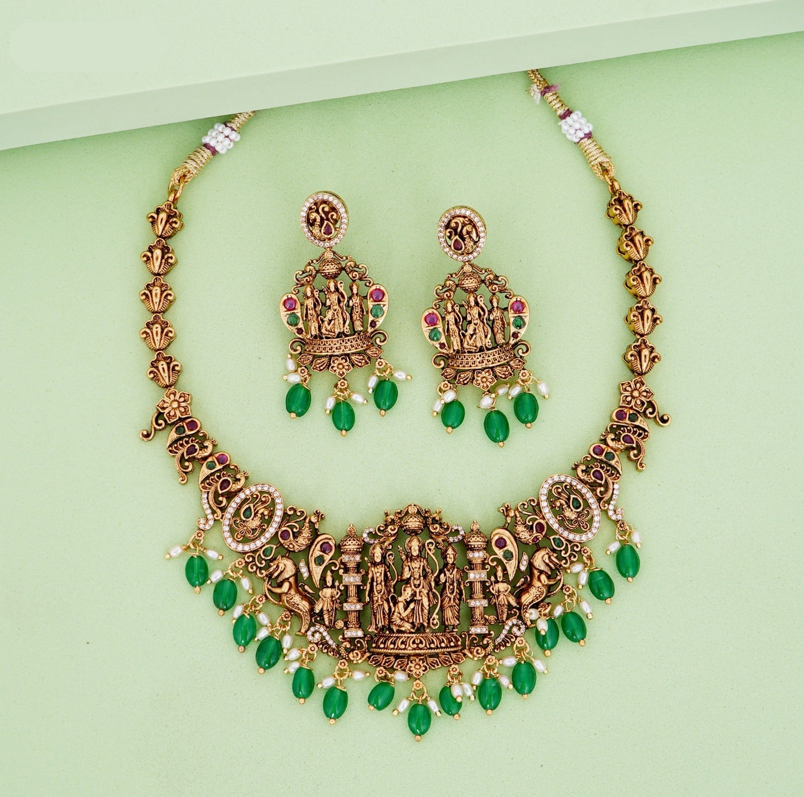 Antique Nagas Ram Parivar Necklace Set
